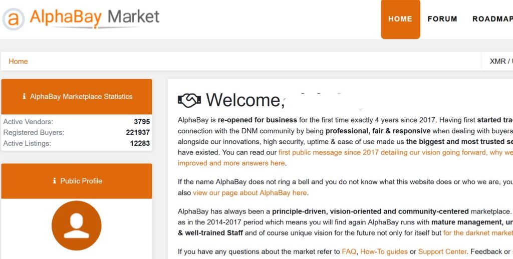 AlphaBay Market Takes Over the Dark Web Again