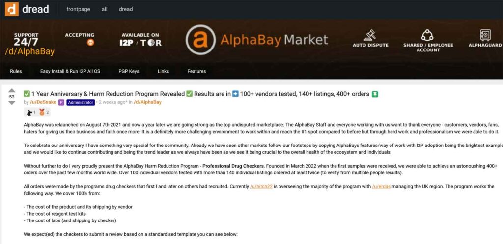 Dark Web Market AlphaBay Celebrates One-Year Anniversary of ...