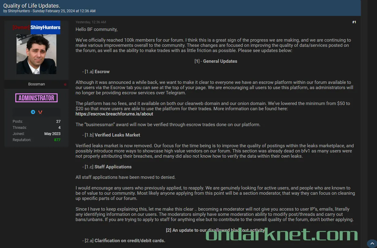 Darknet forum BreachForums changes rules to ban ransomware-related behavior